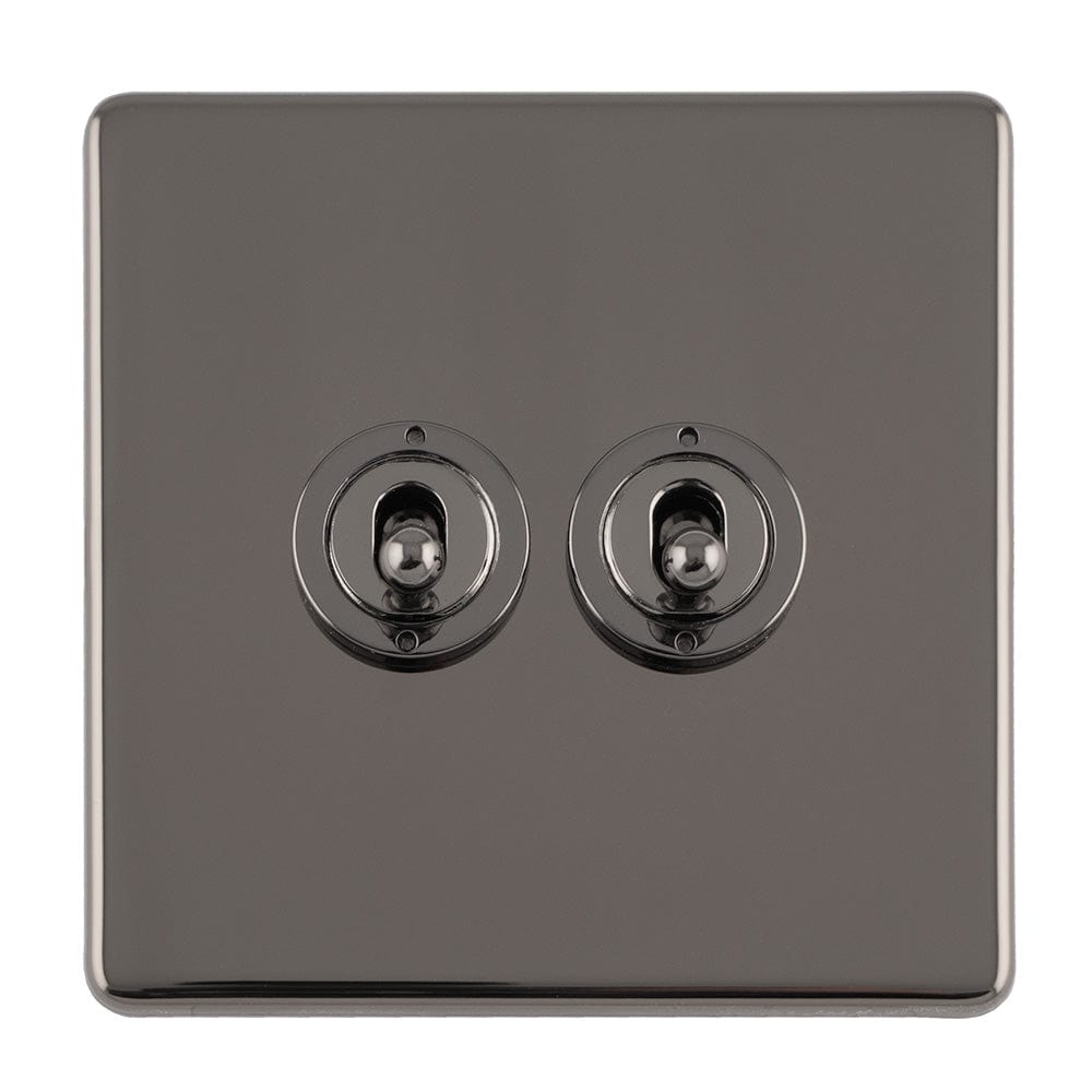Concealed 2 Gang 2 Way | Toggle Switch | Black Nickel | Love Handles ...